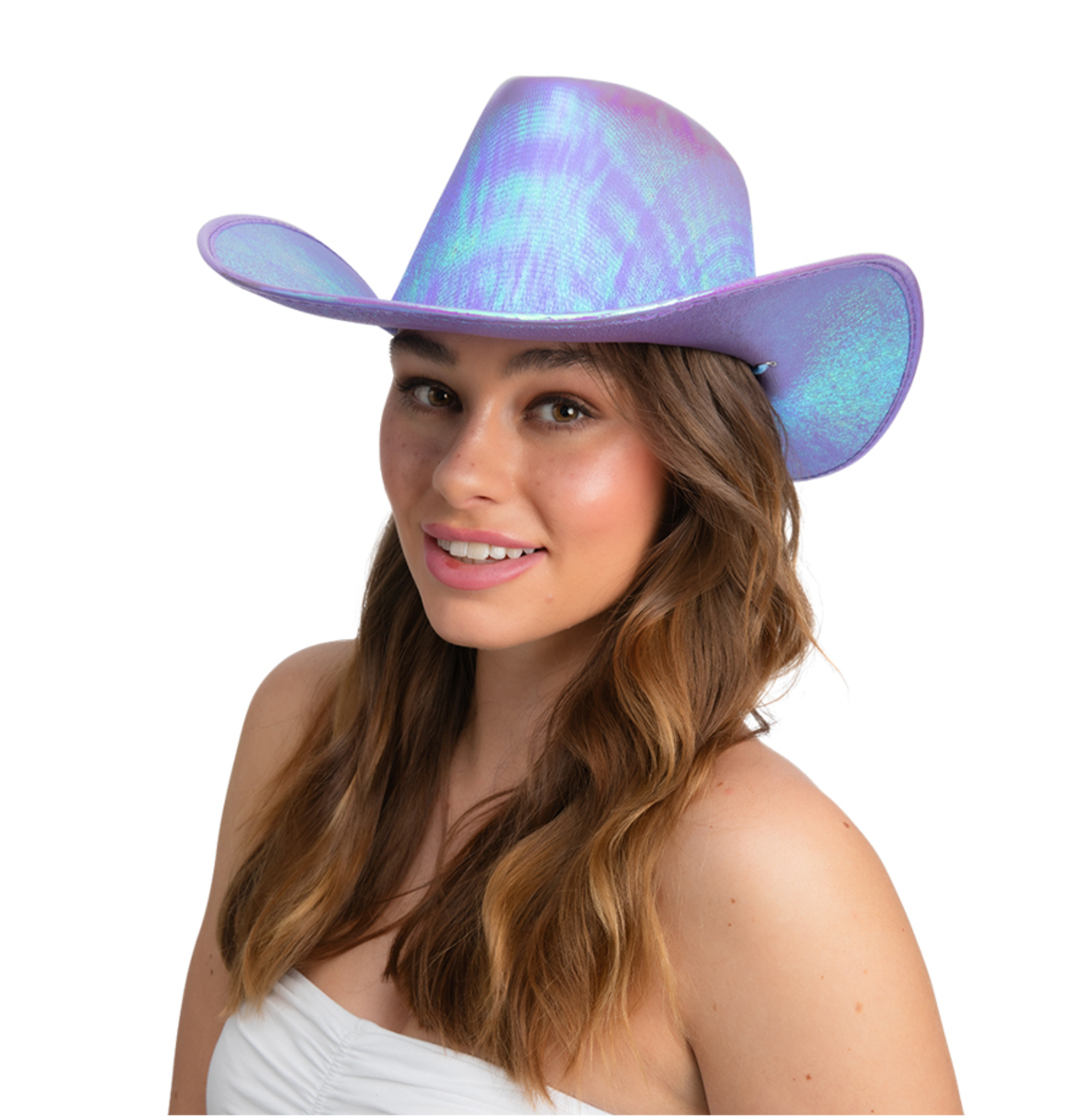 Cowgirl Texan Hat - Lavender Iridescent - Costume Accessory – Mad World ...