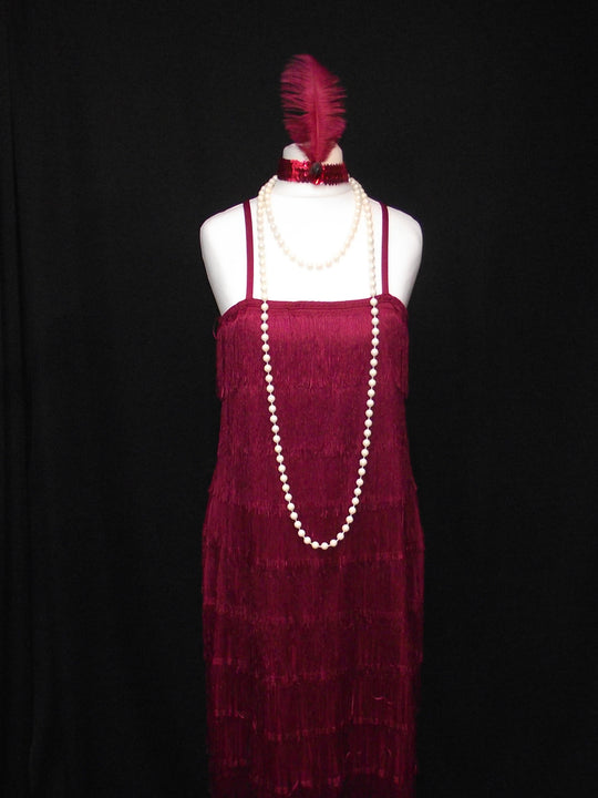 1920s Flapper Girl (Burgundy) – Mad World Fancy Dress